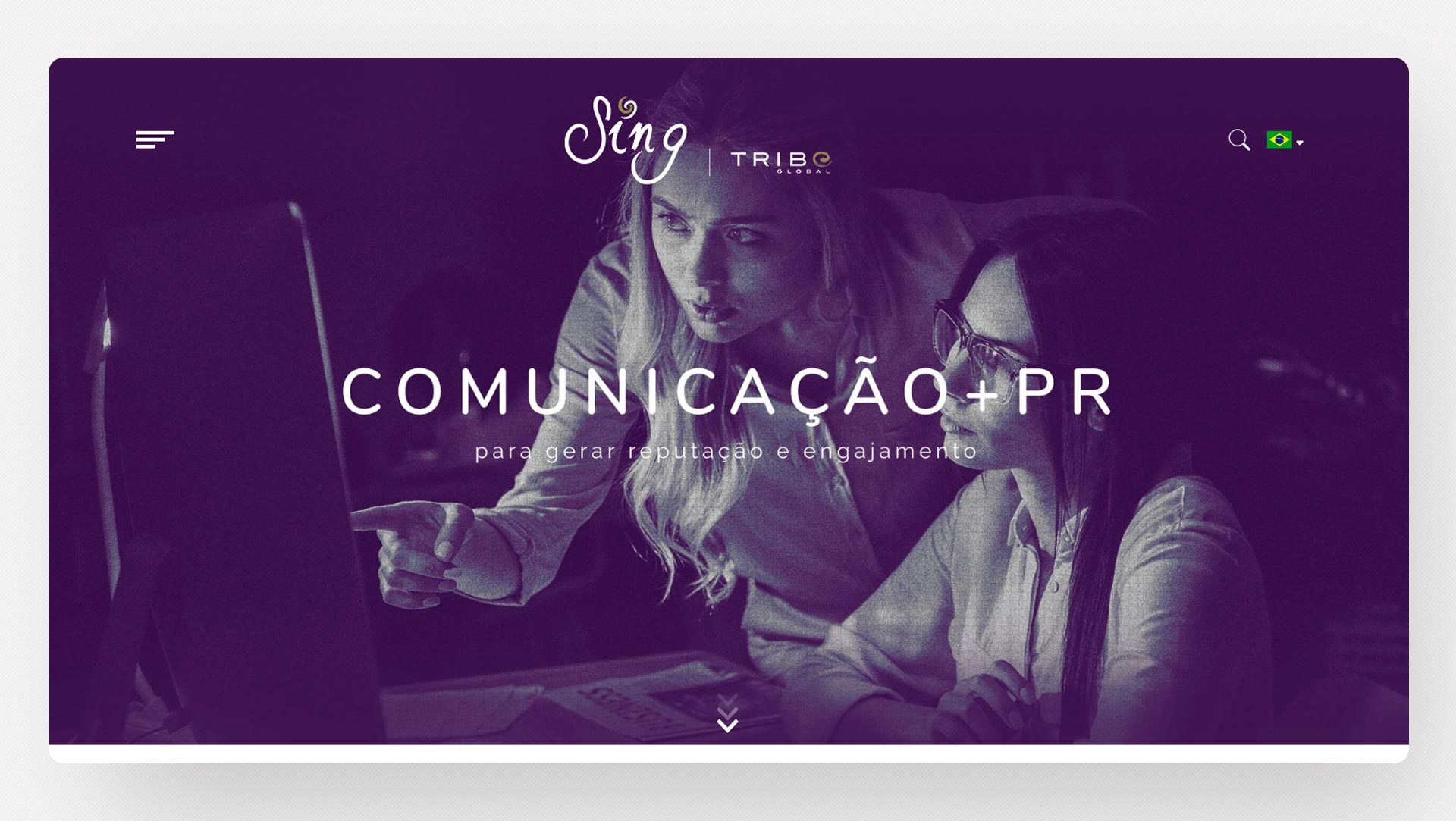 Case de Website Sing Comunicação - RGB